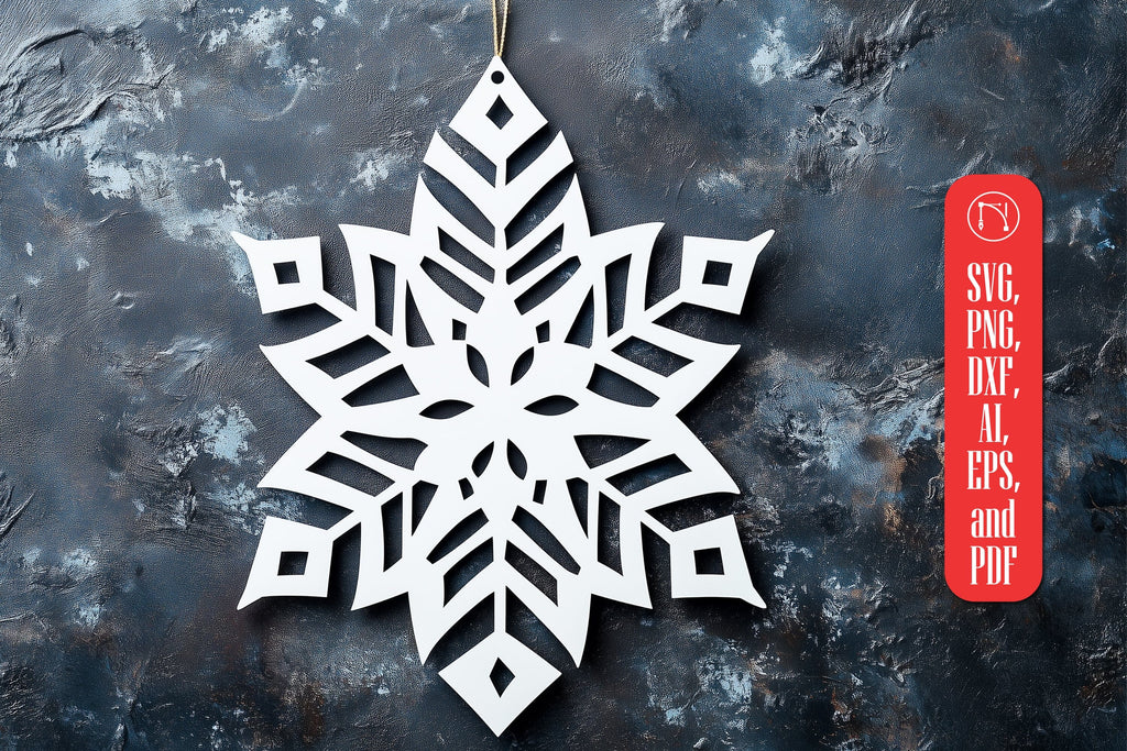 Paper-Cut Snowflake Ornament SVG cut file - So Fontsy