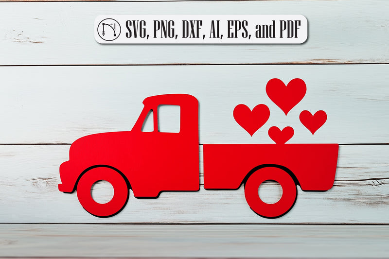 Paper Cut Valentines Truck SVG Cut File - So Fontsy