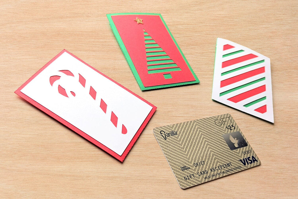 Papercut Christmas Stripe Gift Card Holder SVG Trio - So Fontsy