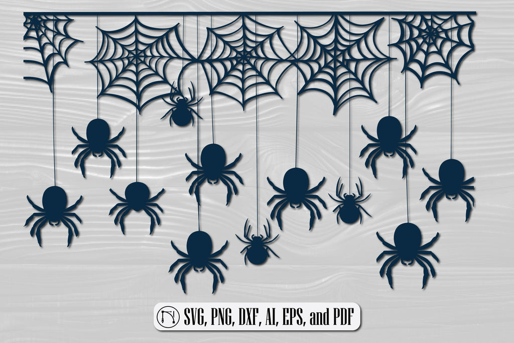 Papercut Hanging Spider Web SVG cut file - So Fontsy