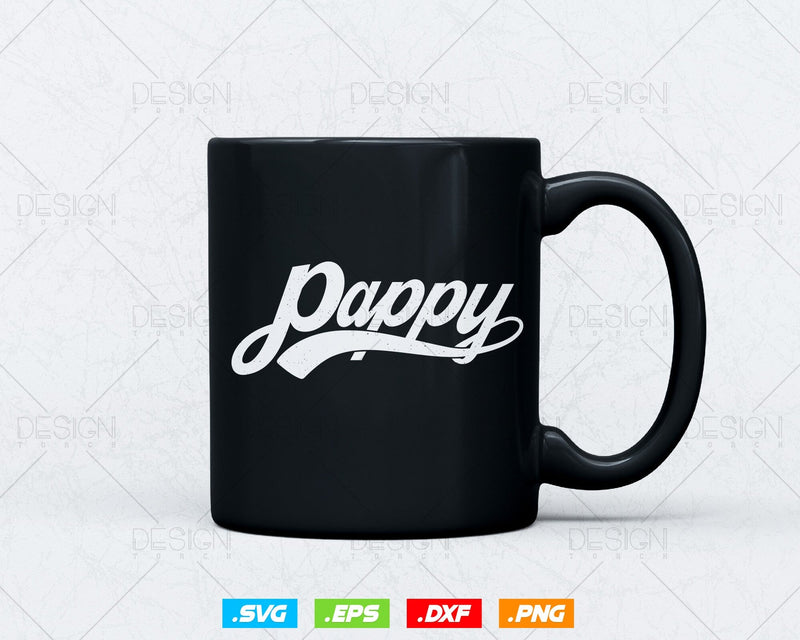 Pappy Retro Style Fathers Day Svg, Poppy Papa Grandpa Vintage T shirt ...