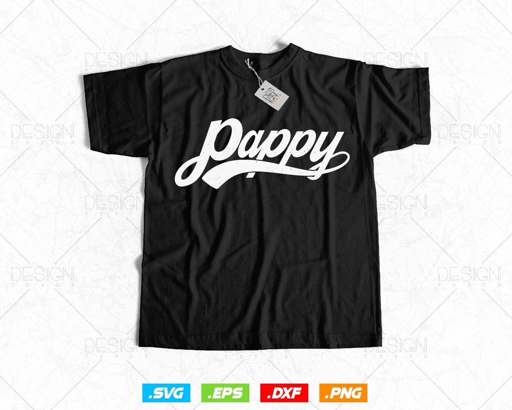 Pappy Retro Style Fathers Day Svg, Poppy Papa Grandpa Vintage T shirt ...