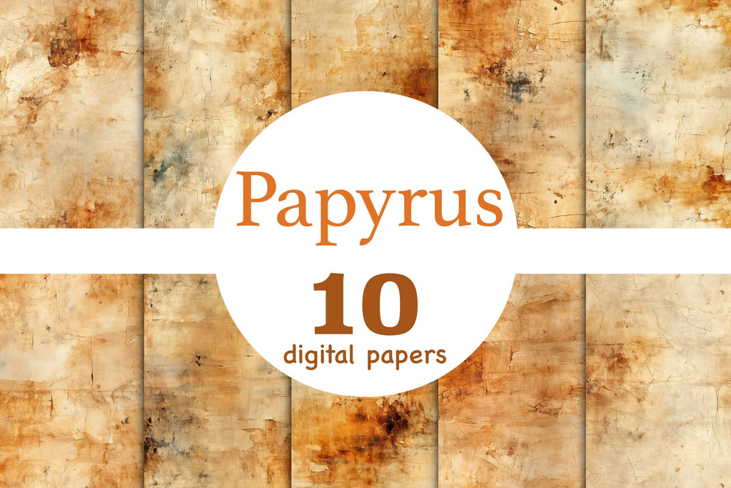 Papyrus Digital Papers | Vintage Background Bundle - So Fontsy
