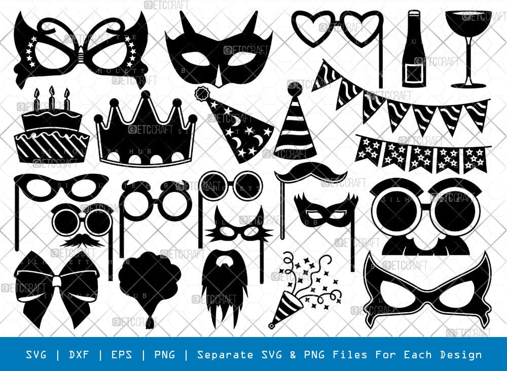 Party Prop Svg Cricut Cut Files Png Bundle, SB01107 - So Fontsy