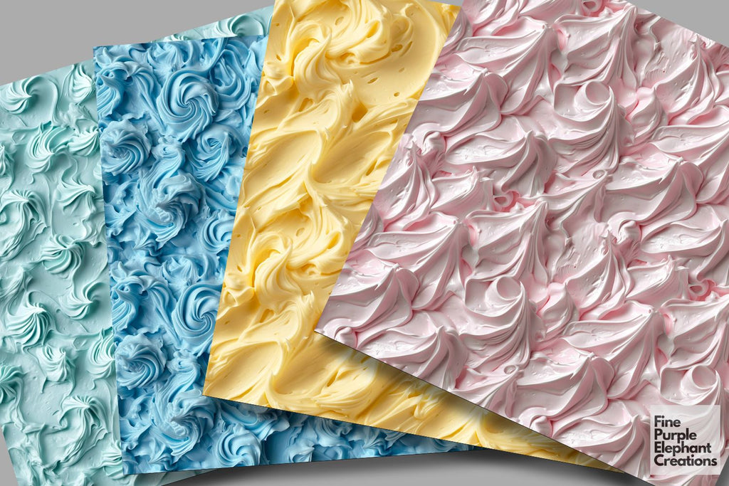 Pastel Birthday Cake Frosting Icing Texture Paper - So Fontsy