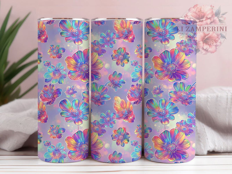 Pastel Spring Floral Tumbler, Floral Seamless Pattern, Spring Floral ...
