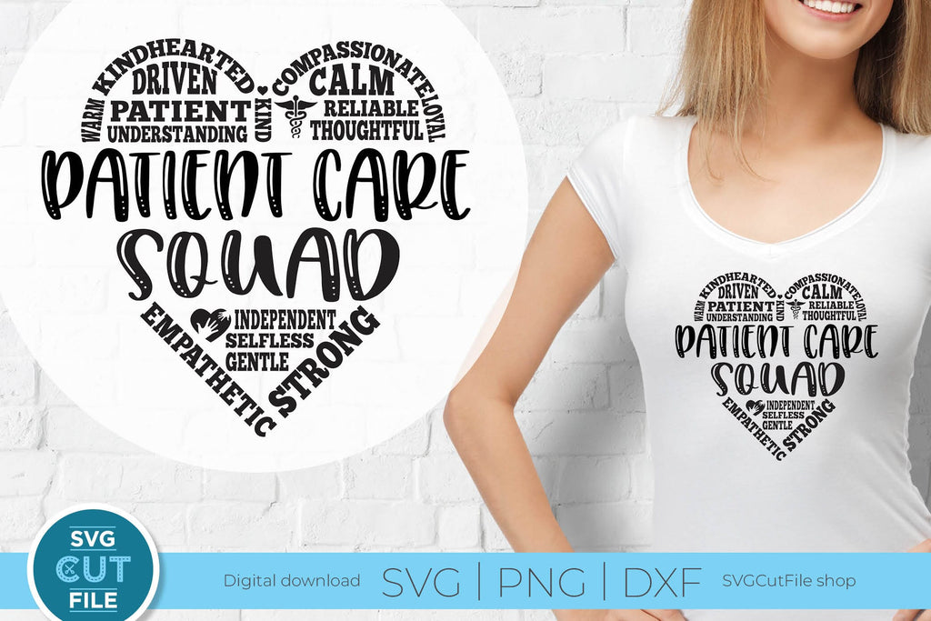 Patient Care Squad SVG Subway Heart for Access team - So Fontsy