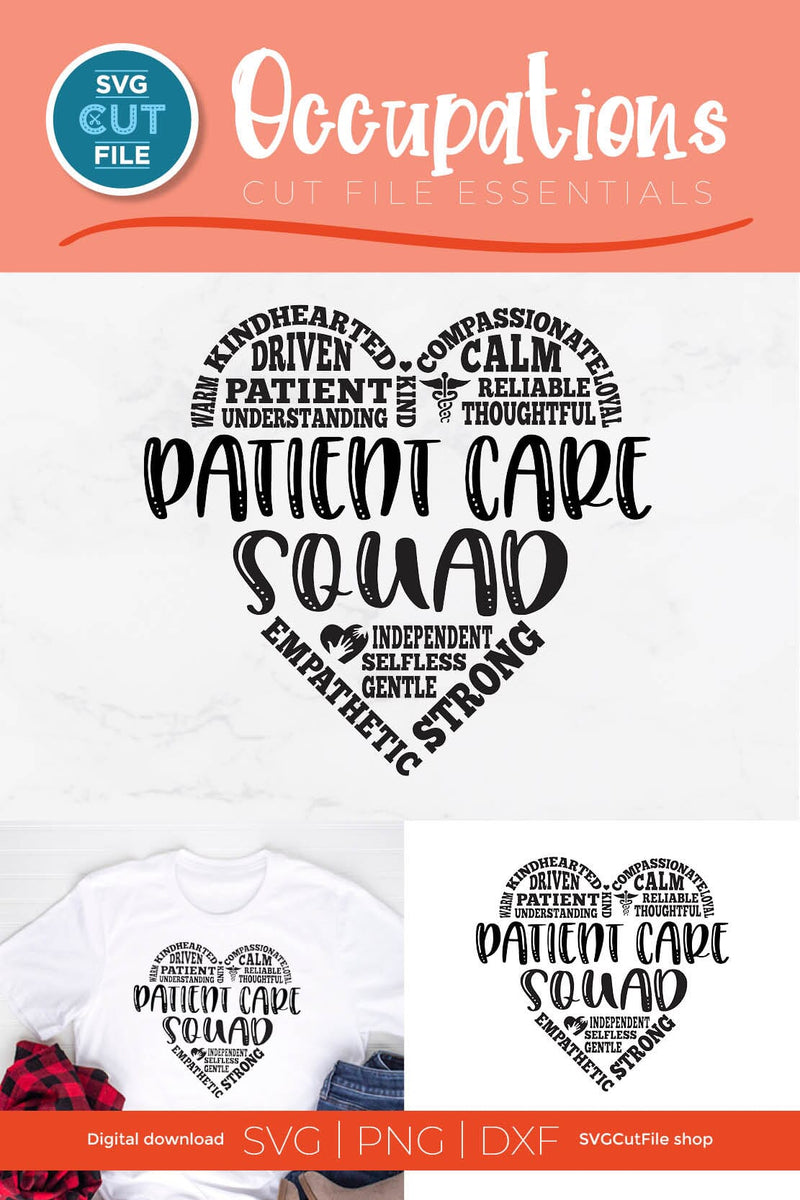 Patient Care Squad SVG Subway Heart for Access team - So Fontsy