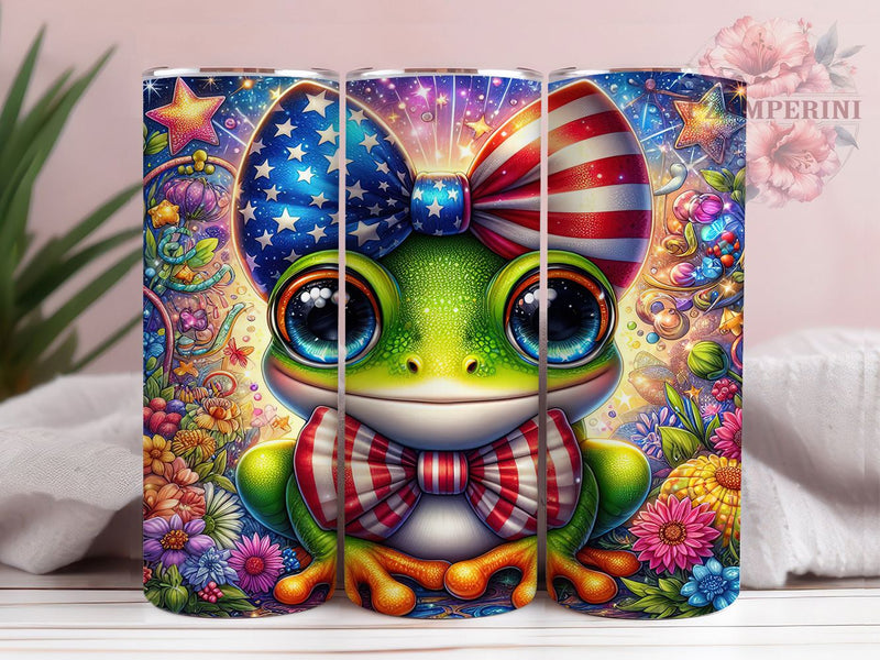 Patriotic 4th of July Frog Tumbler, American Frog Tumbler, Patriotic ...