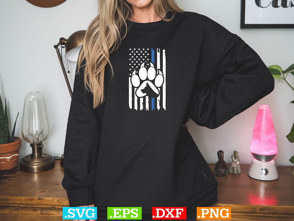 Patriotic German Shepherd K9 Unit Thin Blue Line Police Shirt, Police ...