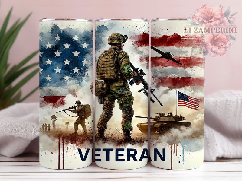 Patriotic Military Veteran Tumbler Wrap, Veteran Tumbler, Military ...