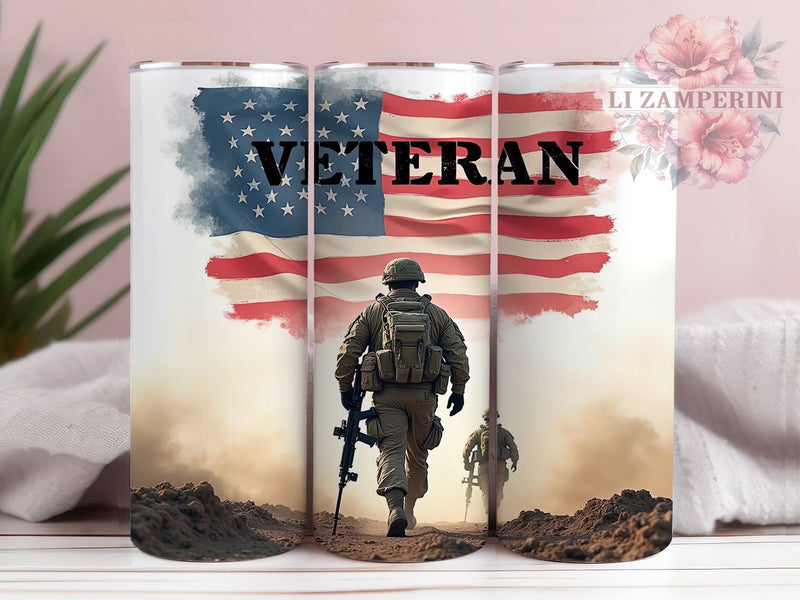 Patriotic Military Veteran Tumbler Wrap, Veteran Tumbler, Military ...