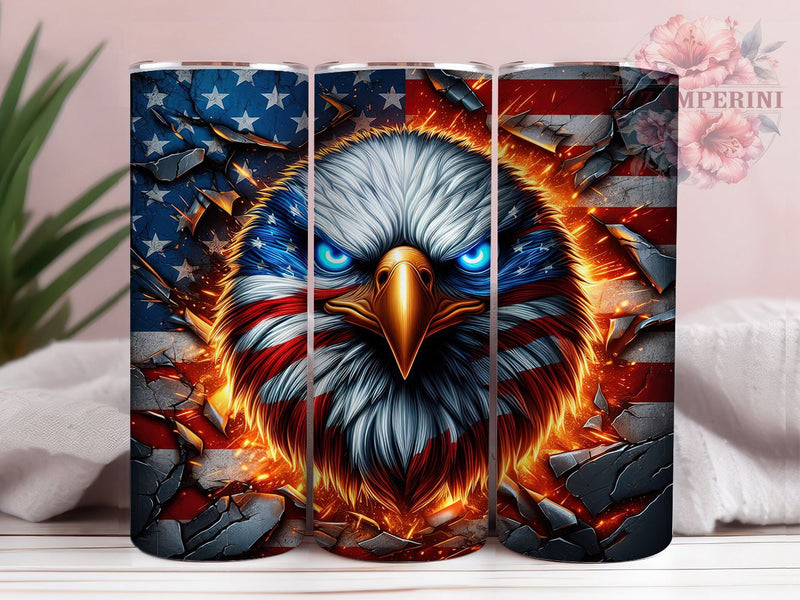Patriotic USA Flag 20oz Eagle Tumbler Gift, USA Flag Tumbler, Eagle Tumbler, American Pride ...