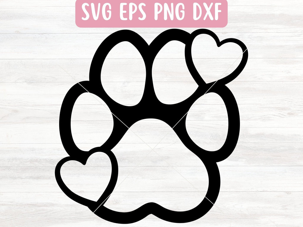 Paw Print Heart SVG File for Cricut or Silhouette - So Fontsy