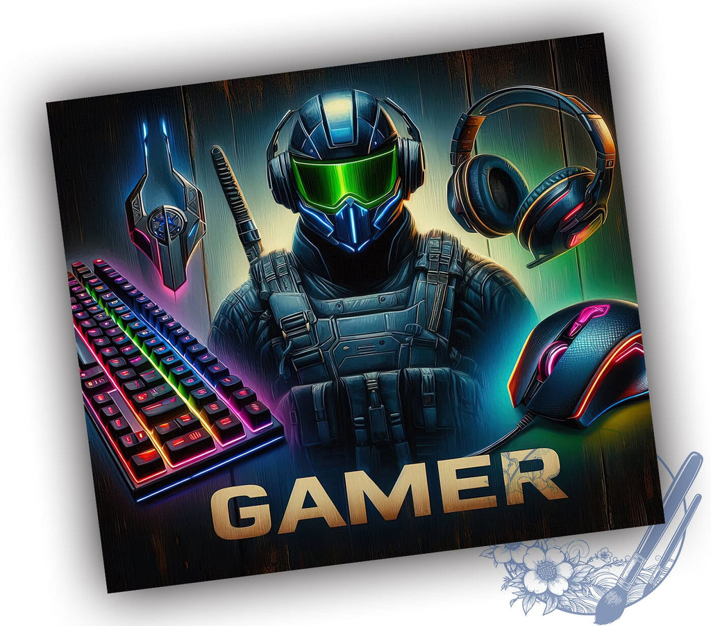 PC Gaming Gear 20oz Skinny Tumbler, Gamer Tumbler Png, Straight ...