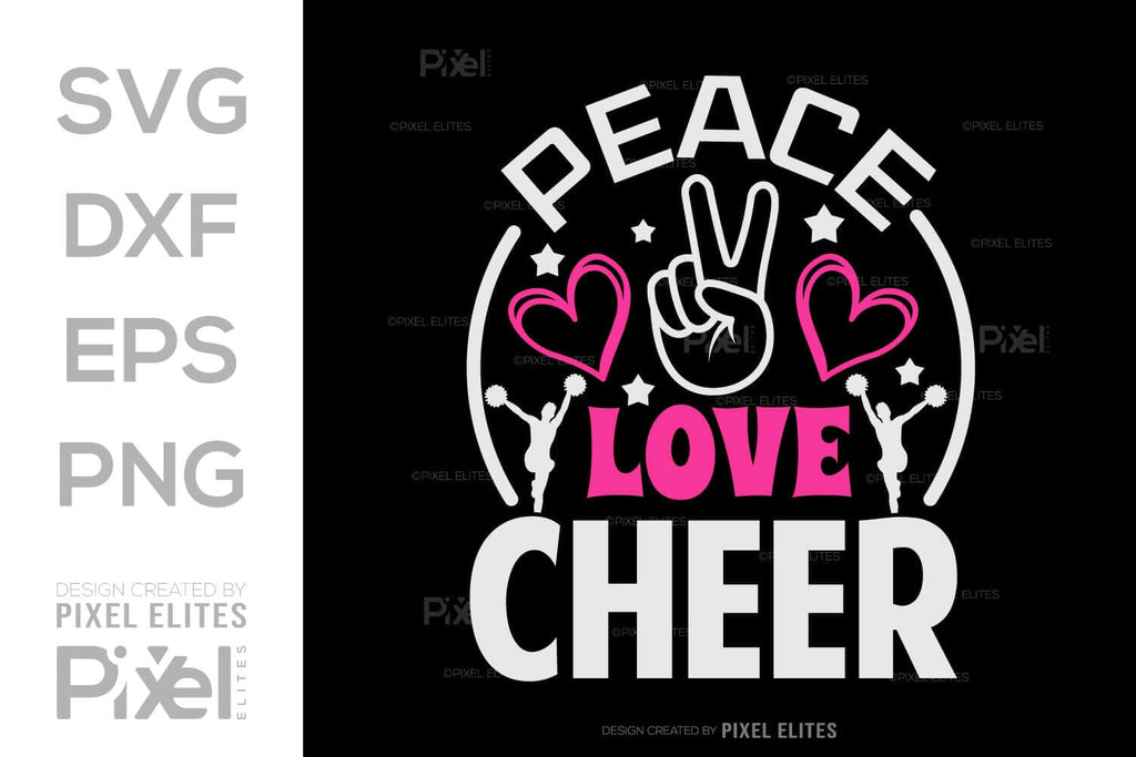 Peace Love Cheer SVG Cheerleading Cheer Life Bundle Cheer Team Cheer ...