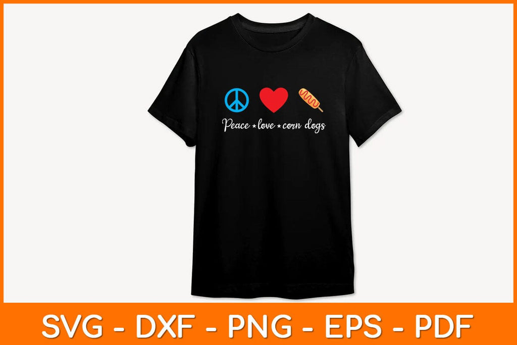 Peace Love Corn Dogs Svg Design - So Fontsy