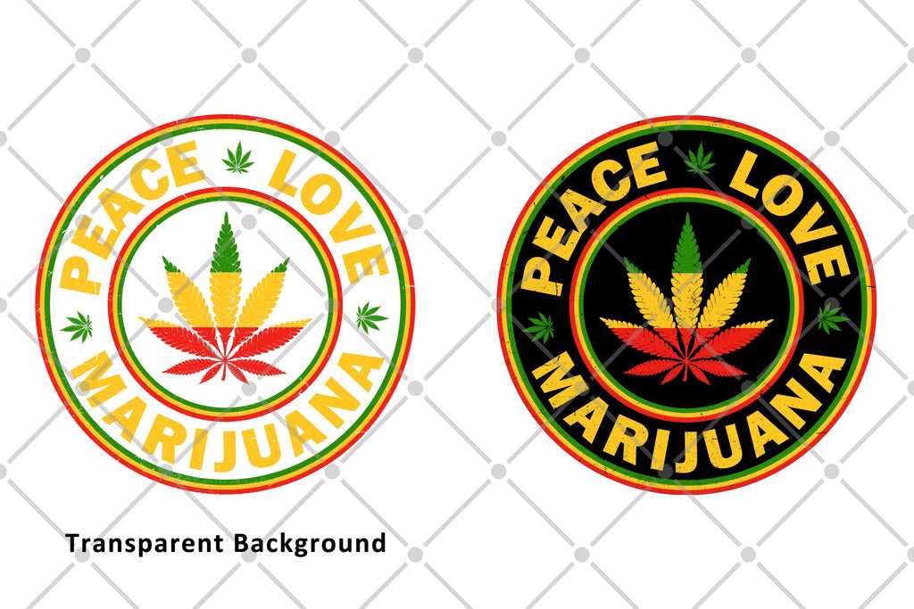 Peace Love Marijuana - Cannabis Leaf Rasta Png - So Fontsy