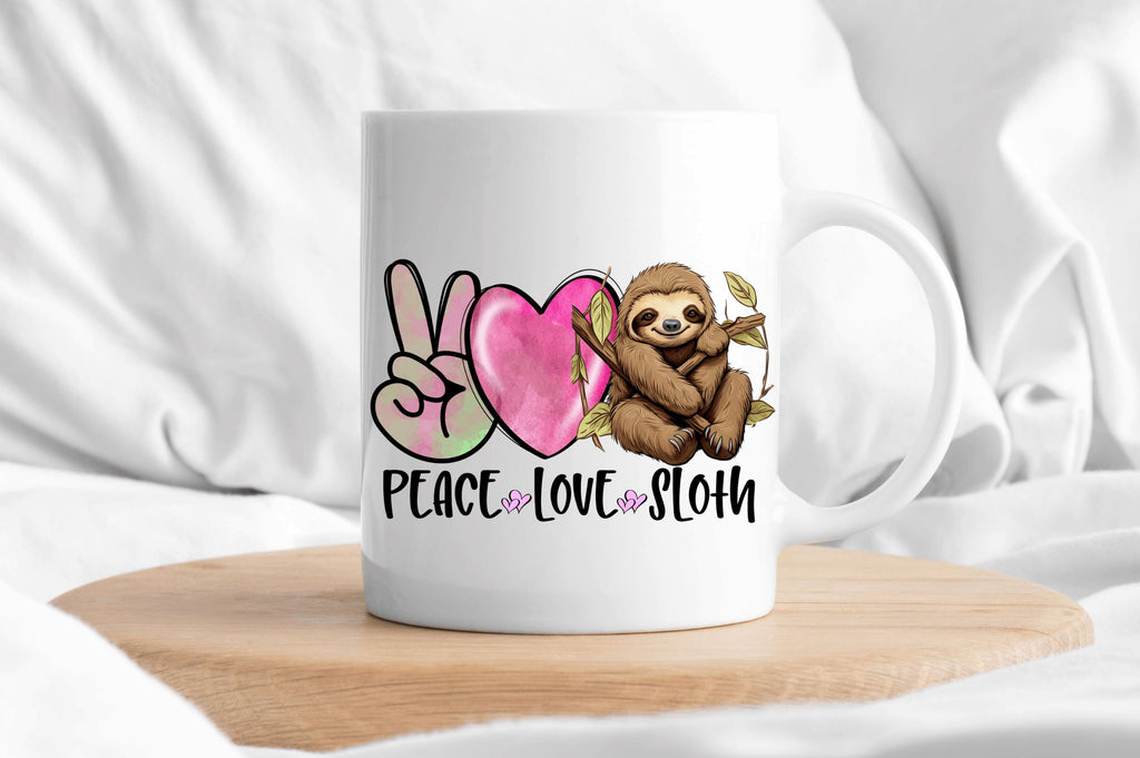 Peace Love Sloth Sublimation Design - So Fontsy