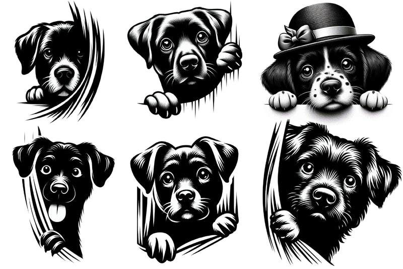 Peeking Dog Vector Art SVG PNG Part 3 - So Fontsy