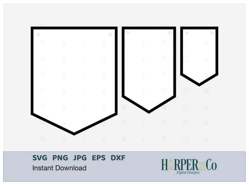 Penant Banner 2 SVG PNG Cut EPS File - So Fontsy