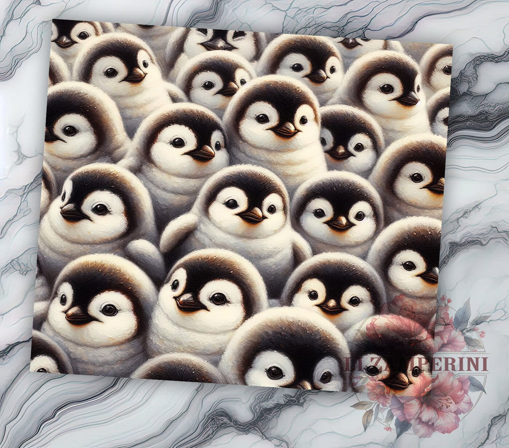 Penguin Winter Kids Tumbler Wrap, Cute Penguins, Seamless Pattern ...