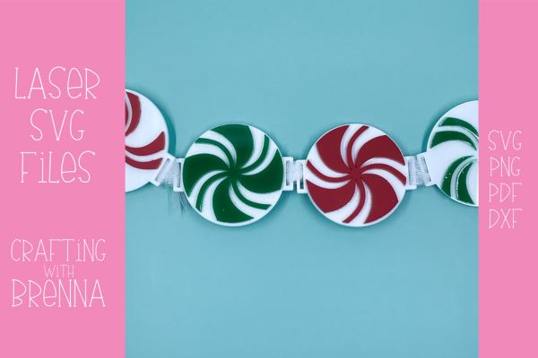 Peppermint Candy Banner Laser SVG File - So Fontsy