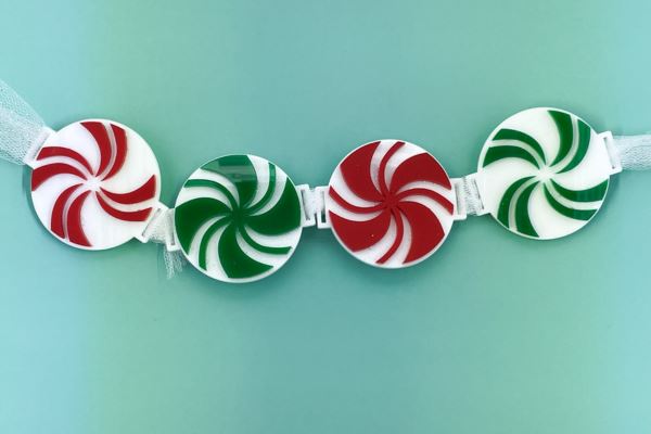 Peppermint Candy Banner Laser SVG File - So Fontsy