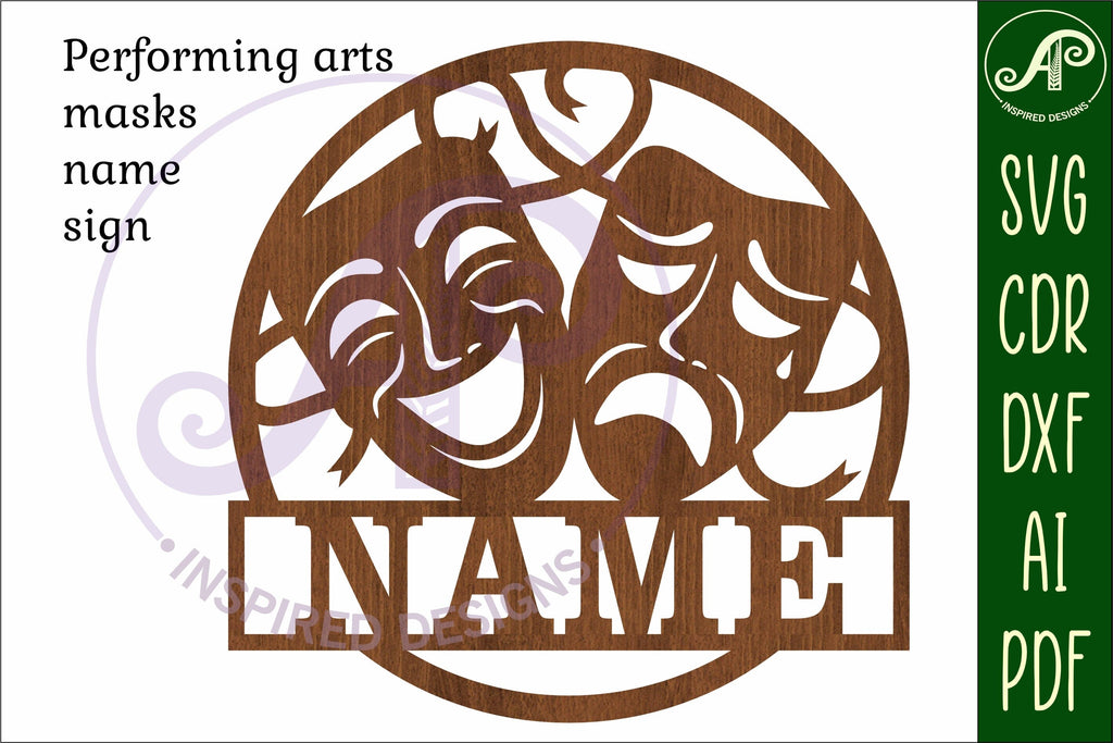 Performing arts theme name sign svg laser - So Fontsy
