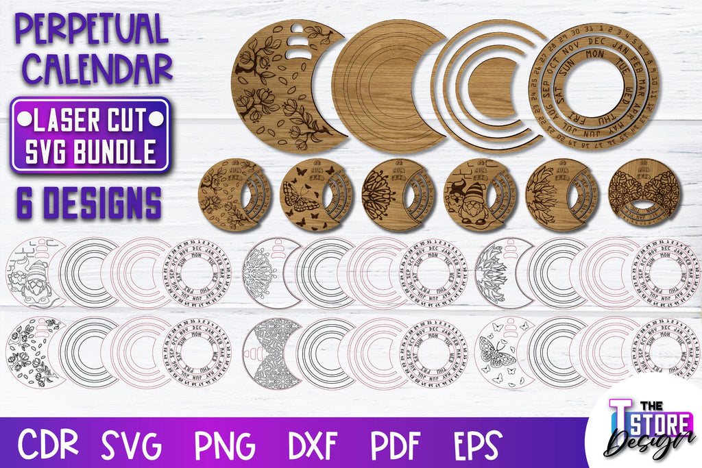 Perpetual Calendar Laser Cut | Calendar Laser Cut Design | CNC Files ...