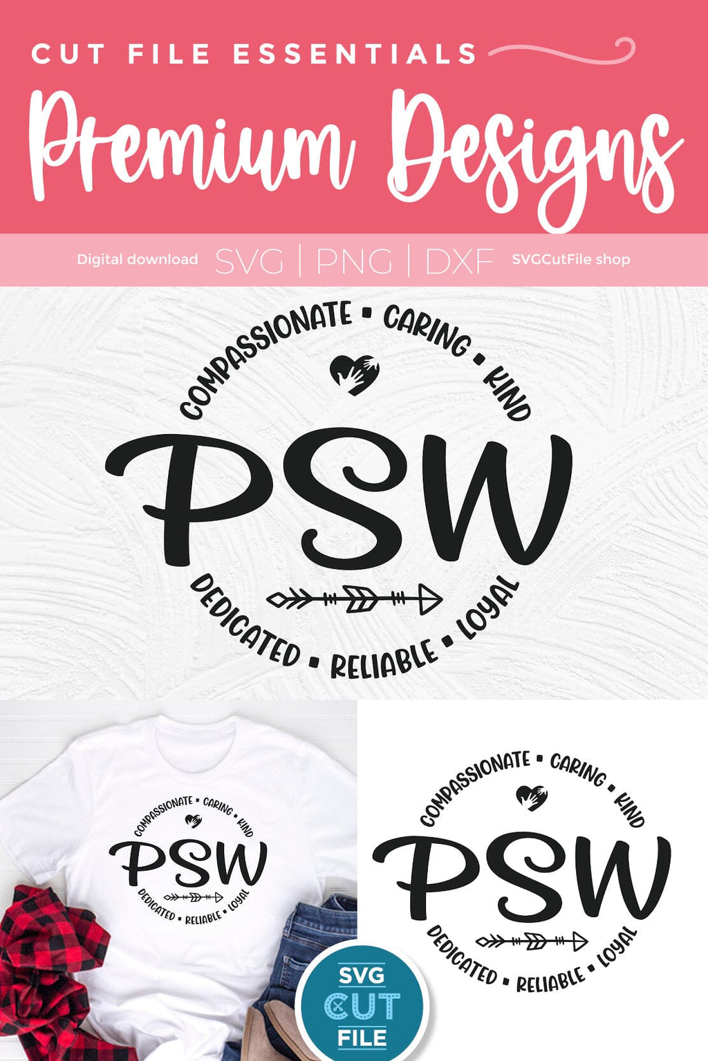 Personal support worker svg, a PSW svg round circle design for crafters ...
