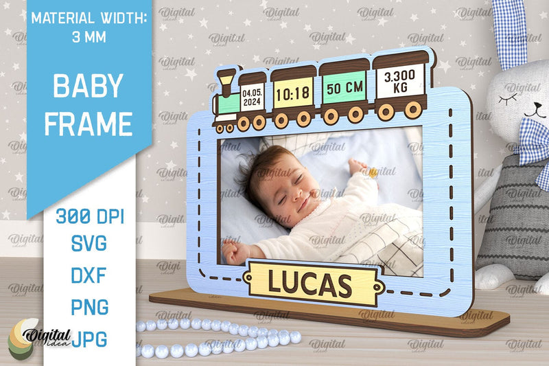 Personalized Baby Photo Frame Laser Cut. Kids Frame SVG - So Fontsy