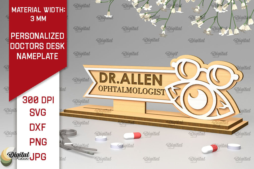 Personalized doctors desk nameplate Laser Cut Bundle - So Fontsy