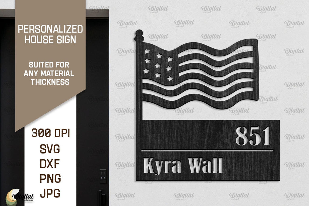 Personalized House Sign Laser Cut. Home Decor SVG - So Fontsy
