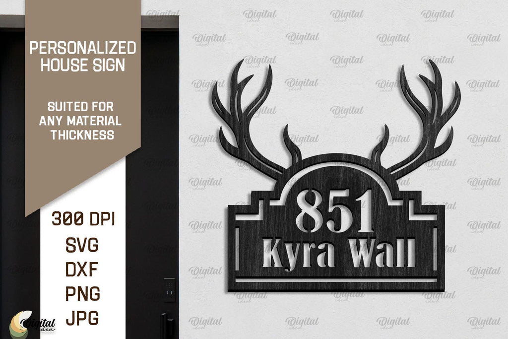 Personalized House Sign Laser Cut. Home Decor SVG - So Fontsy