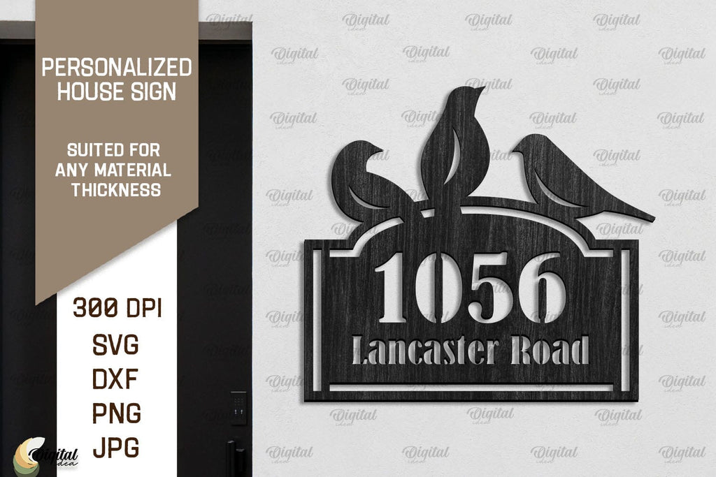 Personalized House Sign Laser Cut. Home Decor SVG - So Fontsy