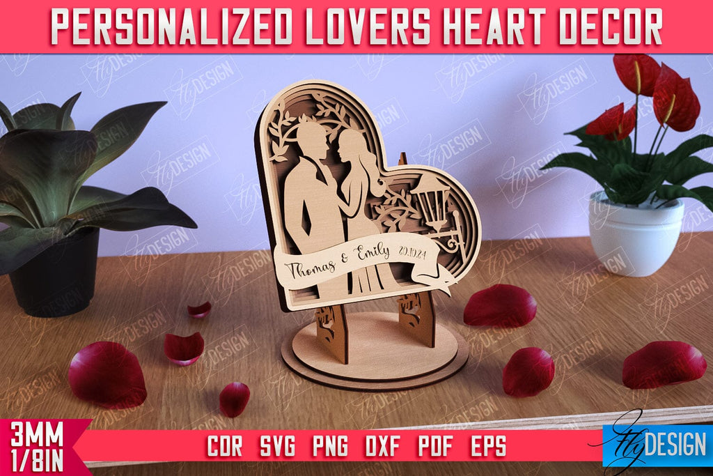 Personalized Lovers Heart Décor Bundle | Romantic Gift | Valentine's ...