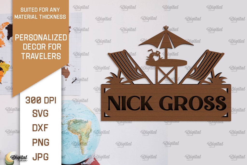 Personalized Sign For Traveler Laser Cut. Adventure SVG - So Fontsy