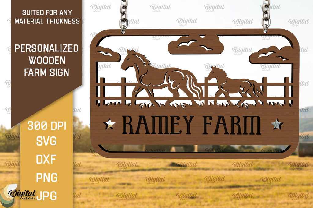 Personalized Wooden Farm Sign Laser Cut. Farmhouse Sign SVG - So Fontsy