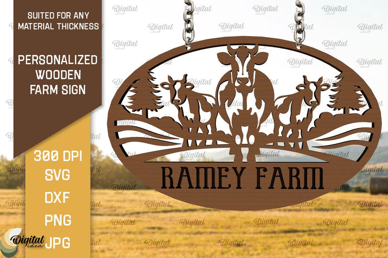 Personalized Wooden Farm Sign Laser Cut. Farmhouse Sign SVG - So Fontsy