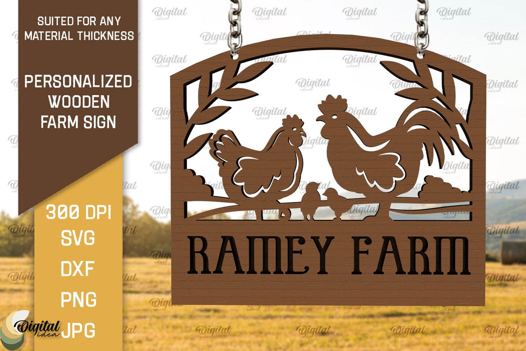 Personalized Wooden Farm Sign Laser Cut. Farmhouse Sign SVG - So Fontsy