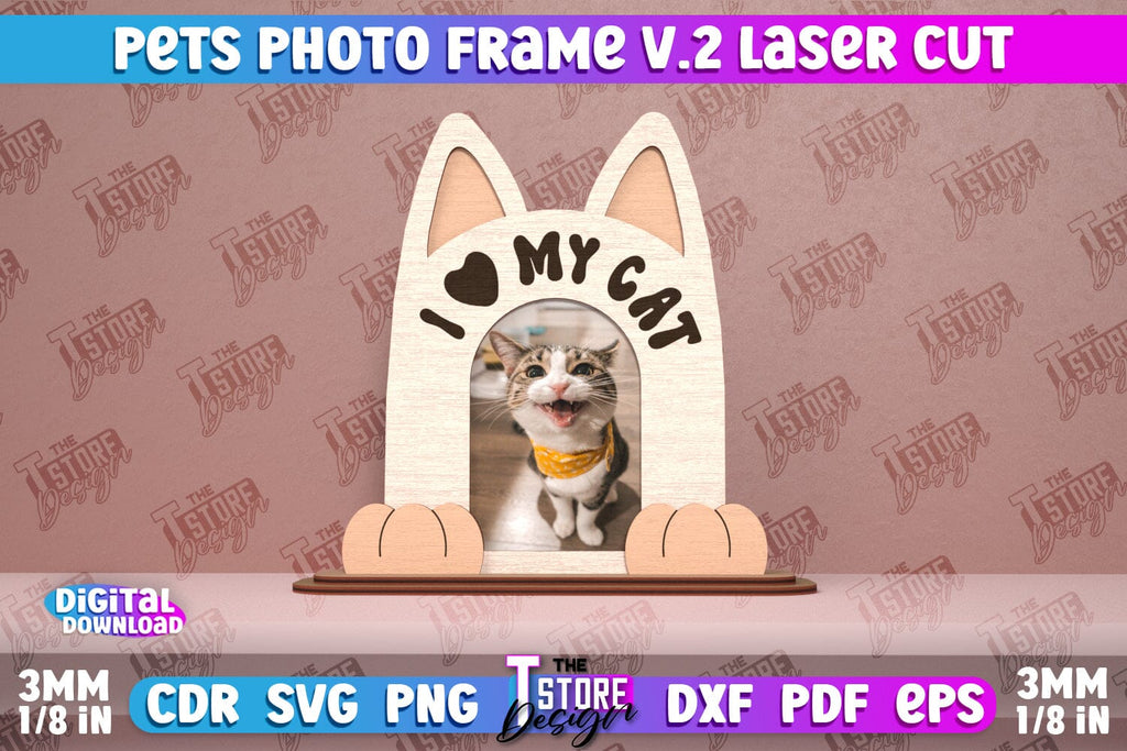 Pet Photo Frame v.2 | Home Pets | Paws Print | Best Friend | CNC File ...
