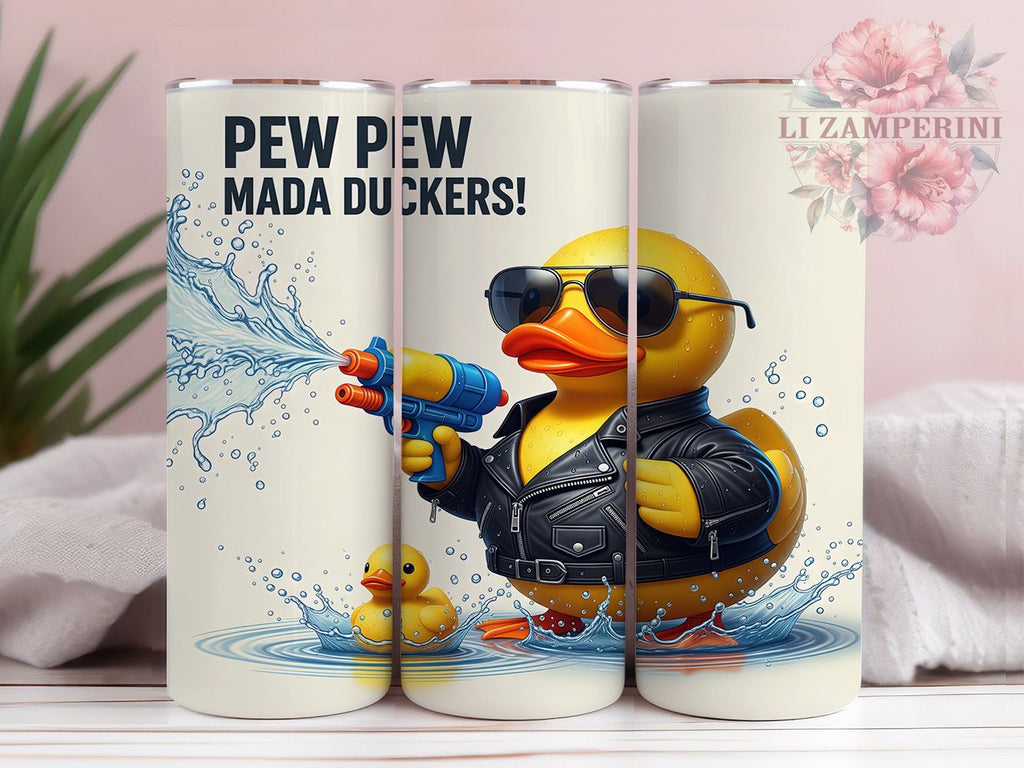 Pew Pew Funny Duck Sarcastic Tumbler Wrap, Pew Pew Duck PNG ...