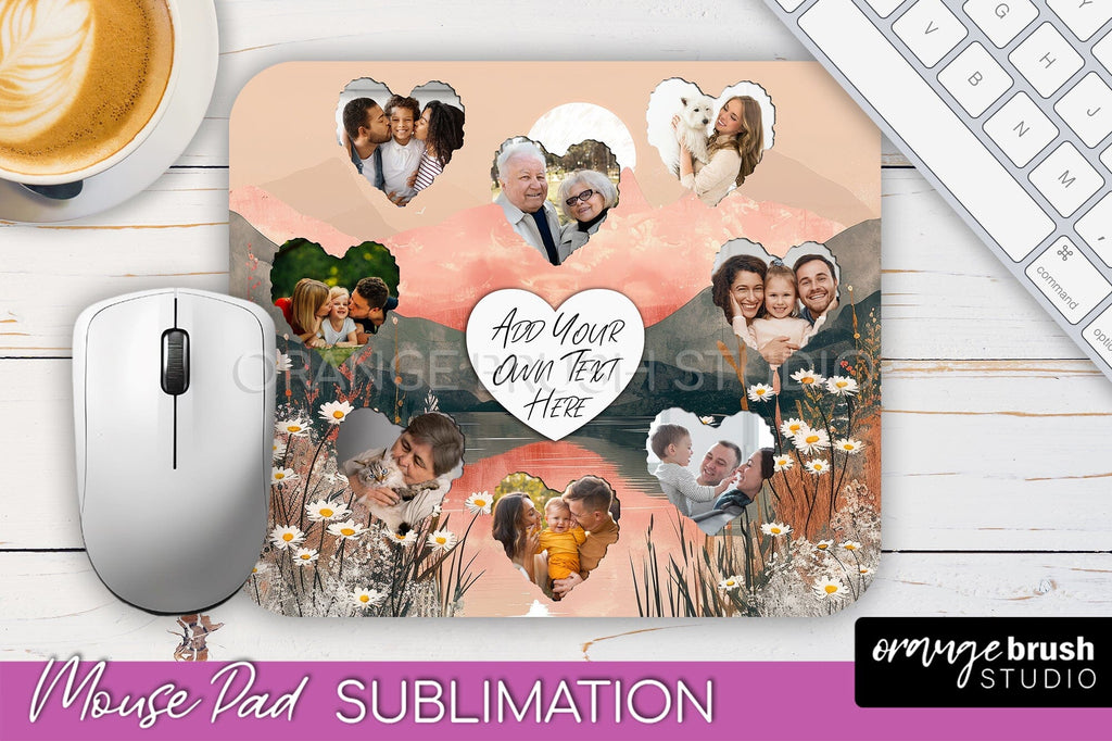 Photo Mouse Pad Sublimation, Boho Mouse Pad Picture Frame - So Fontsy