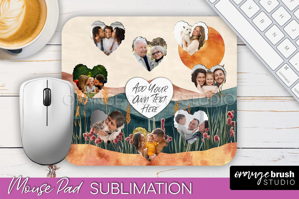 Photo Mouse Pad Sublimation, Boho Mouse Pad Picture Frame - So Fontsy