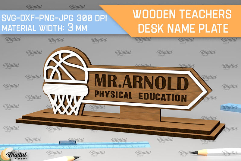 Physical Education Teacher Desk Name Plate Laser Cut - So Fontsy