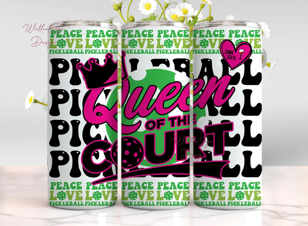 Pickleball Dink Diva tumbler wrap png, Sublimation 20 oz skinny tumbler ...