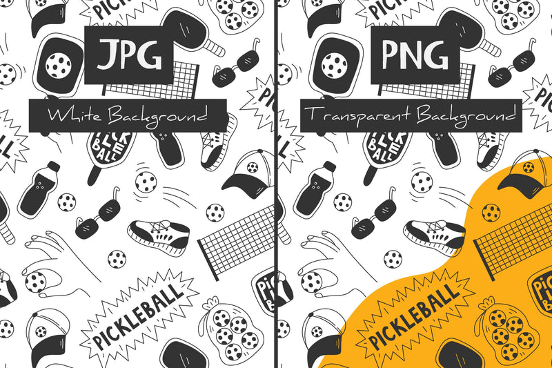 Pickleball Seamless Pattern - So Fontsy
