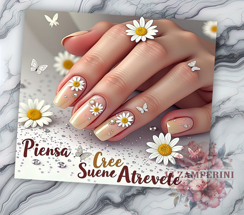 Piensa Cree Suena, Nail Art Tumbler, Inspirational Tumbler ...
