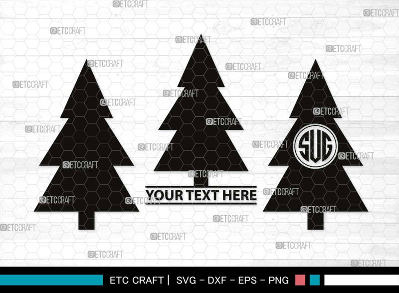 Pine Tree Monogram, Pine Tree Silhouette, Pine Tree SVG, Forest Svg ...